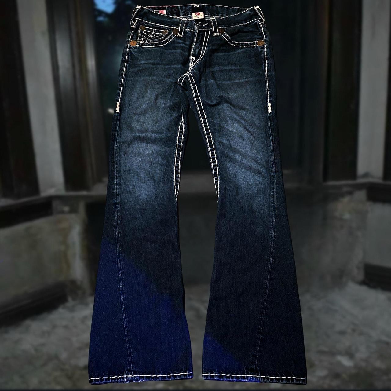 true religion joey boot cut flare super t stitching... | Depop