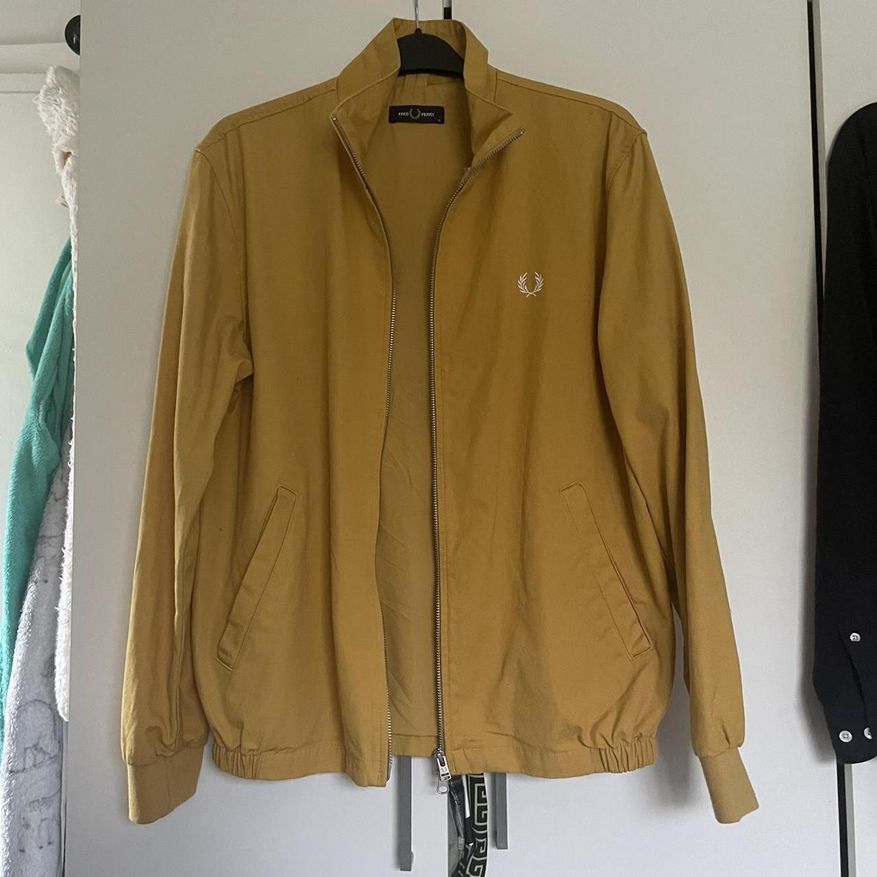 Mustard yellow Fred Perry harrington jacket Size M.... - Depop