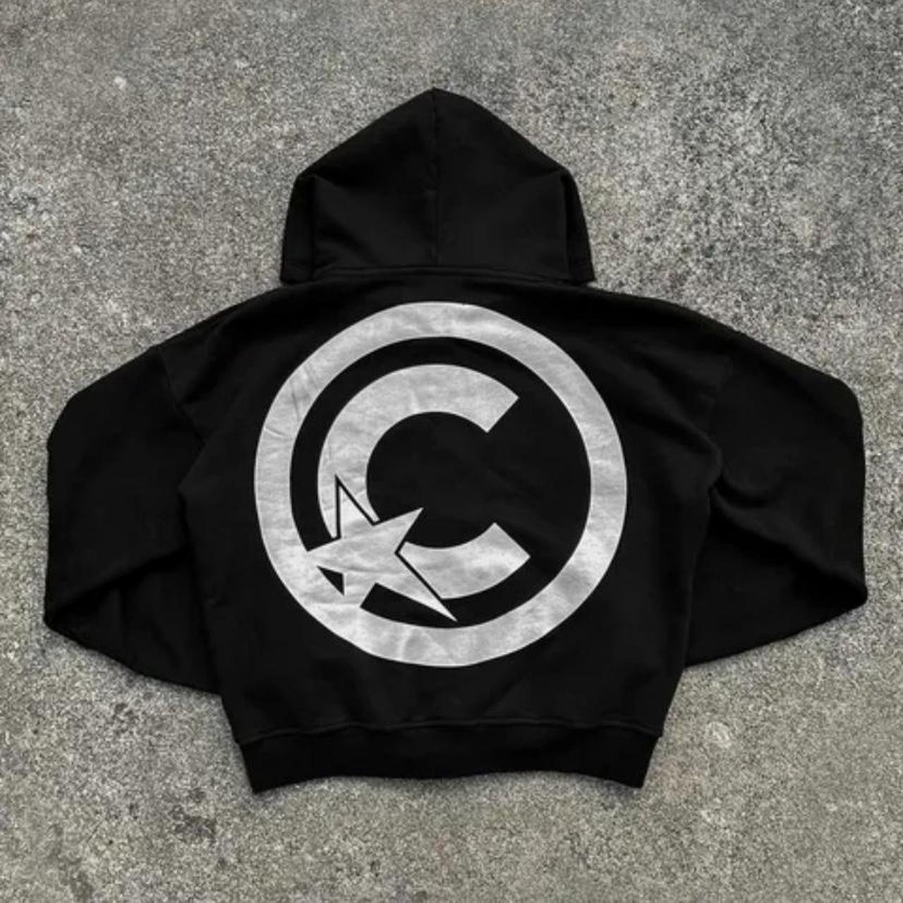 Black and white distressed Clrvnt Zipup... | Depop