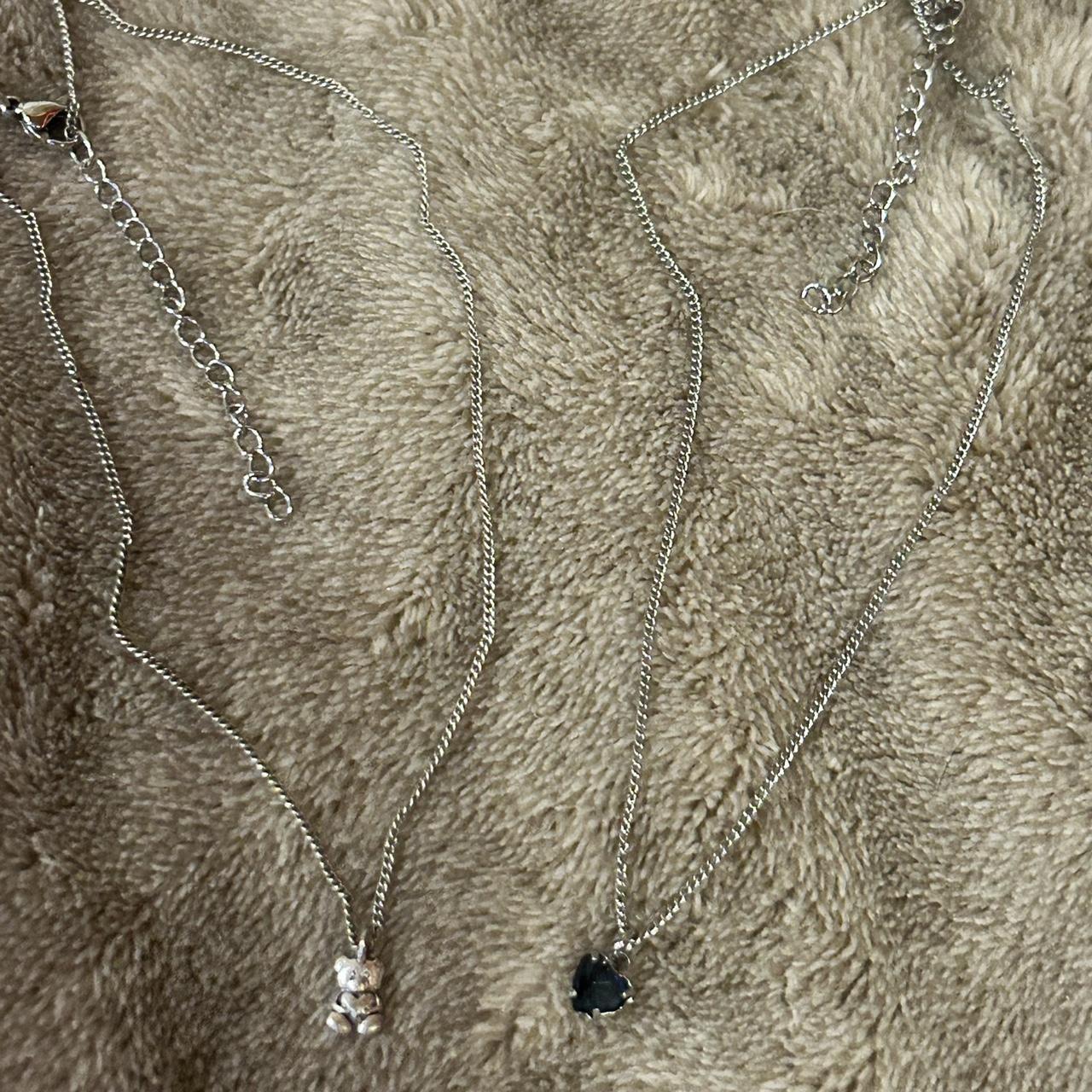 Two Brandy Melville Necklaces Both silver ⭐️ Navy... | Depop