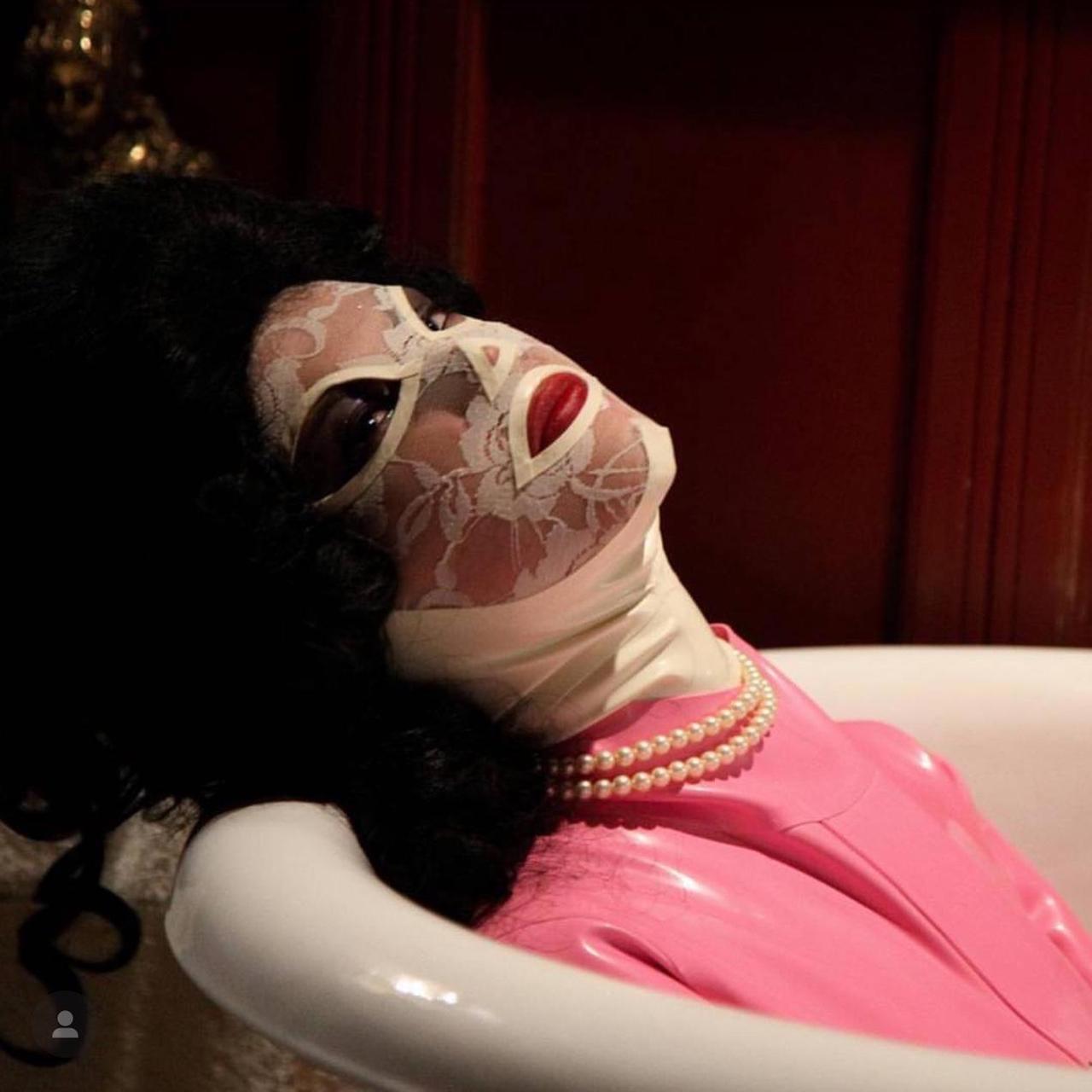 jane doe latex lace front hood. 100% latex hood with... - Depop