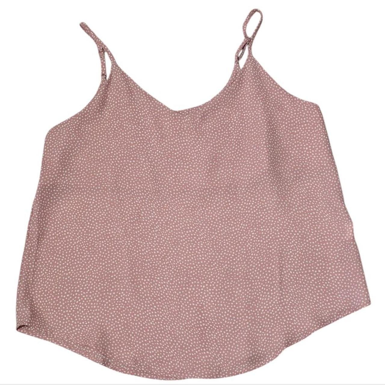 MINE Pink White Polka Dot Spaghetti Strap Camisole... | Depop