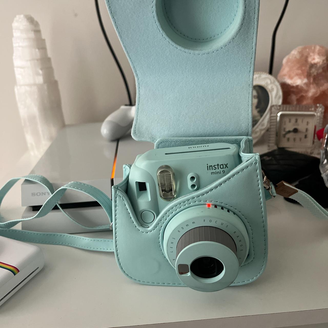 Blue Polaroid camera with some film and comes with a... - Depop