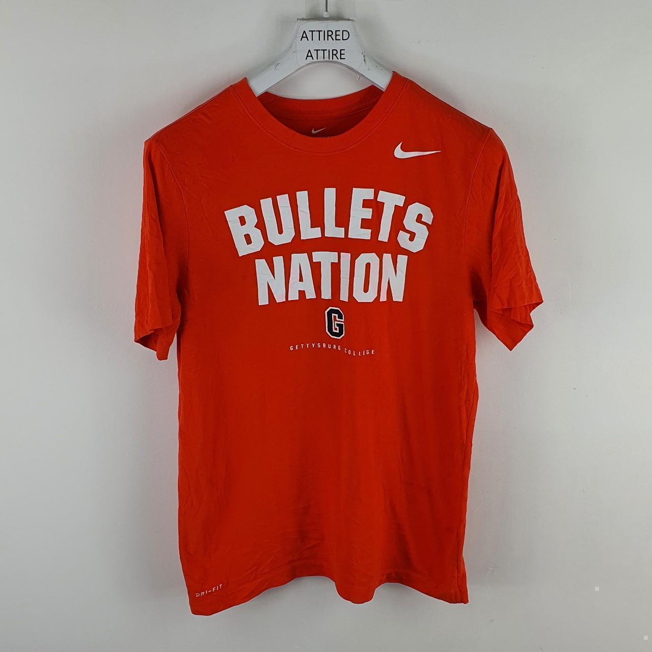 NIKE BULLETS NATION T SHIRT MENS MEDIUM ORANGE... - Depop
