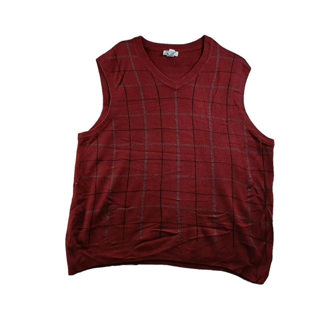 Dockers Tank Top XXL 2XL Burgundy Crewneck Knitted... - Depop