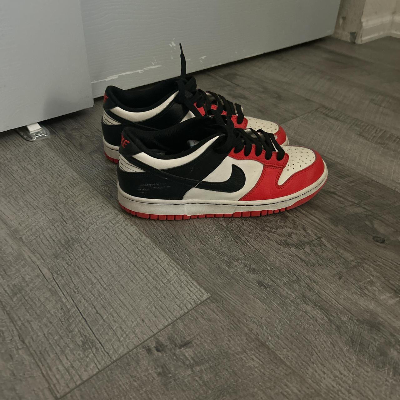 Nike Dunk Low Chicago anniversary black and red - Depop