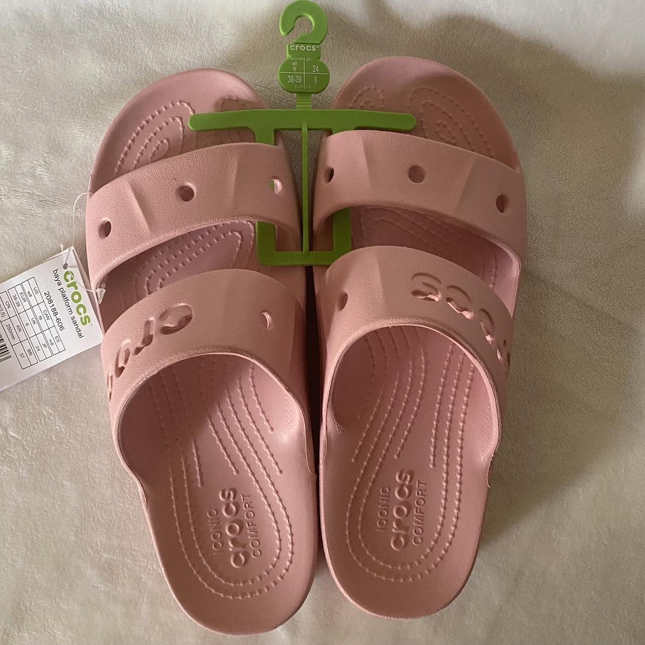 Crocs Pink Baya Platform Sandals NWT Color Blush... - Depop