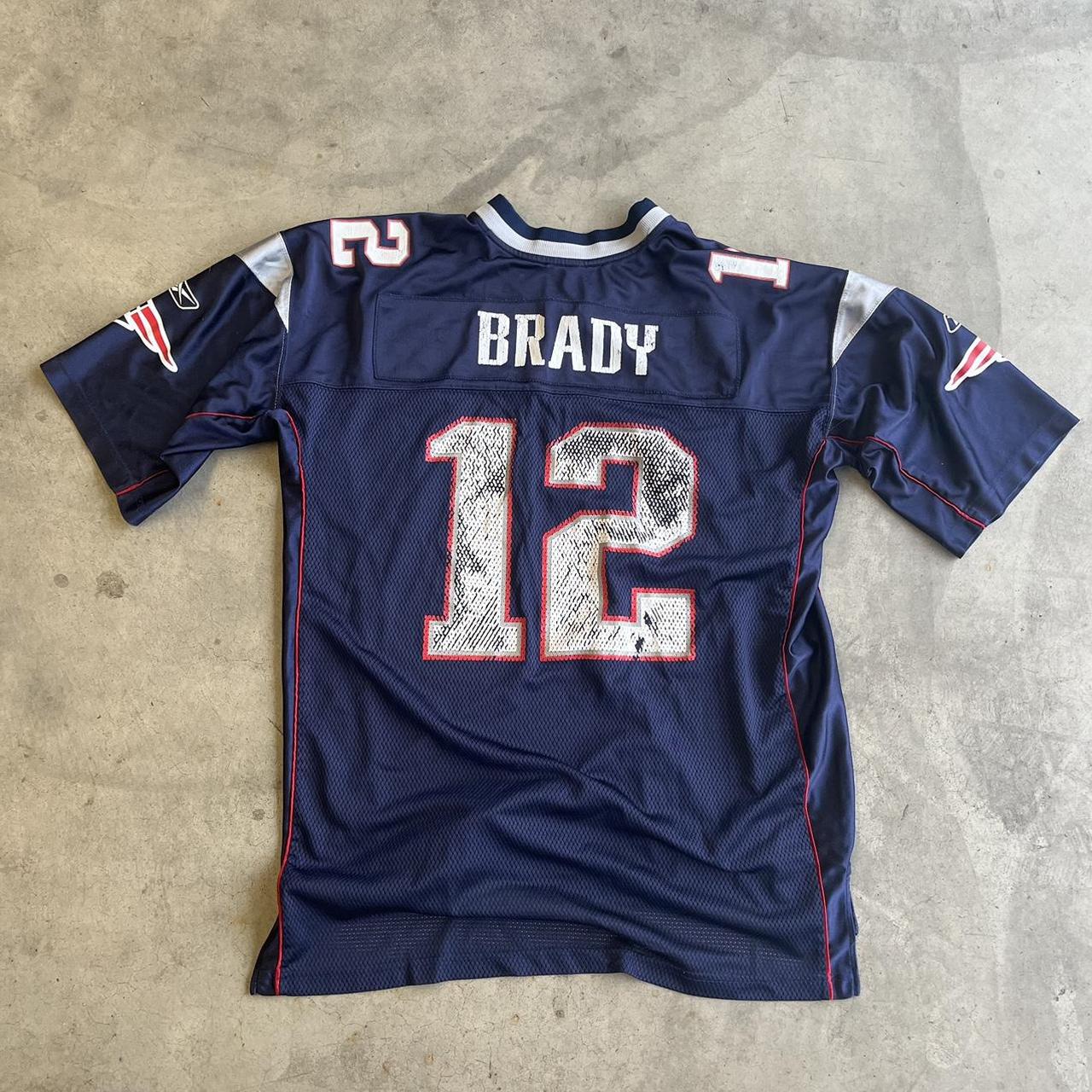 Vintage Reebok Tom Brady Patriots Jersey - Depop
