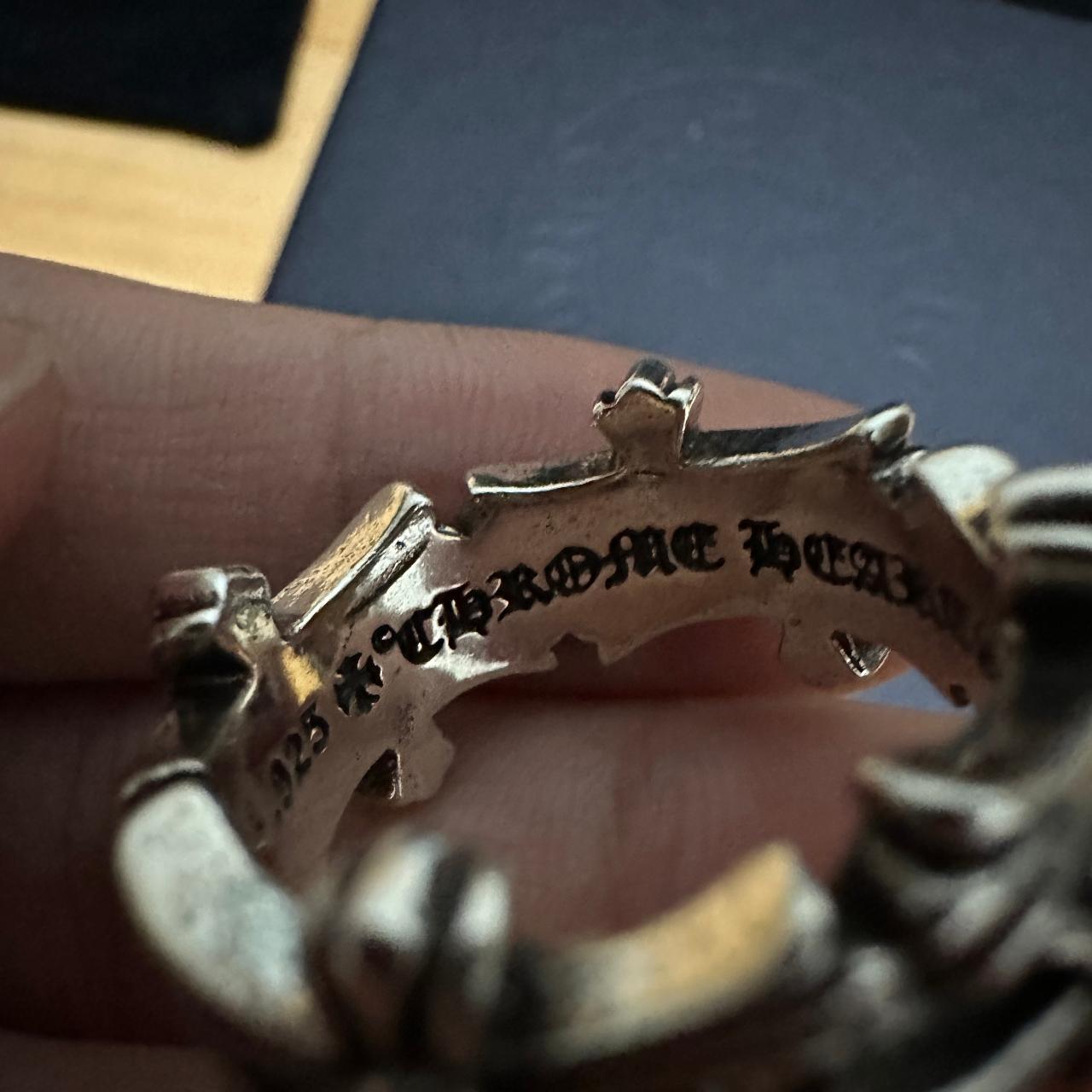 Chrome Hearts Cross Ring 925 Sterling Silver Size 8... - Depop