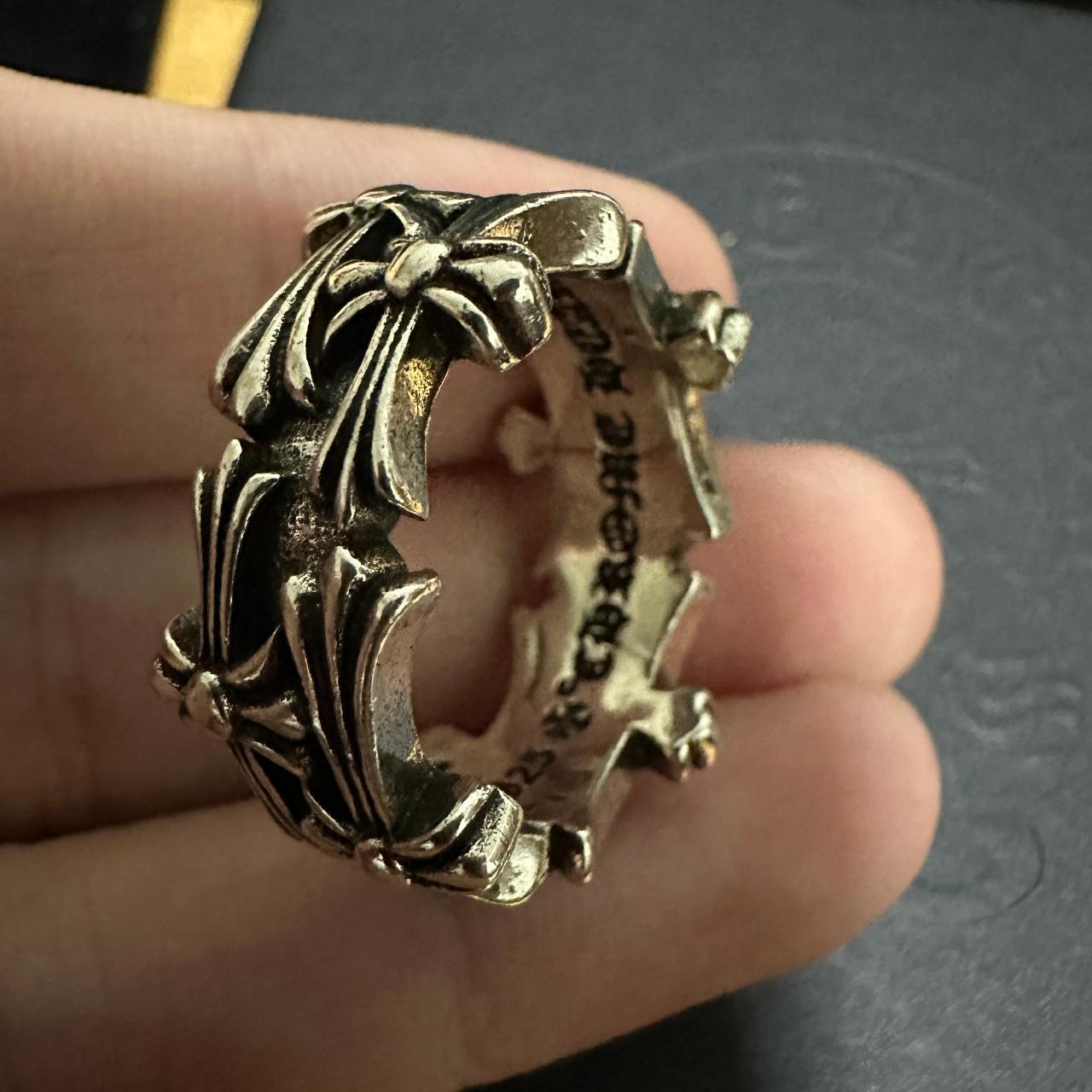 Chrome Hearts Cross Ring 925 Sterling Silver Size 8... - Depop