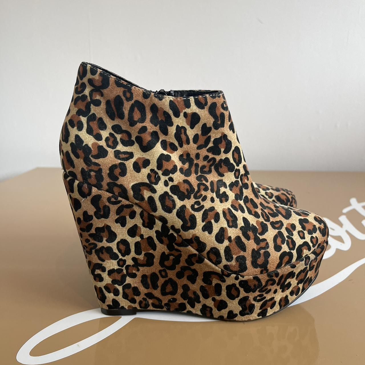 Leopard print wedge shoes. Never worn so brand new!... - Depop