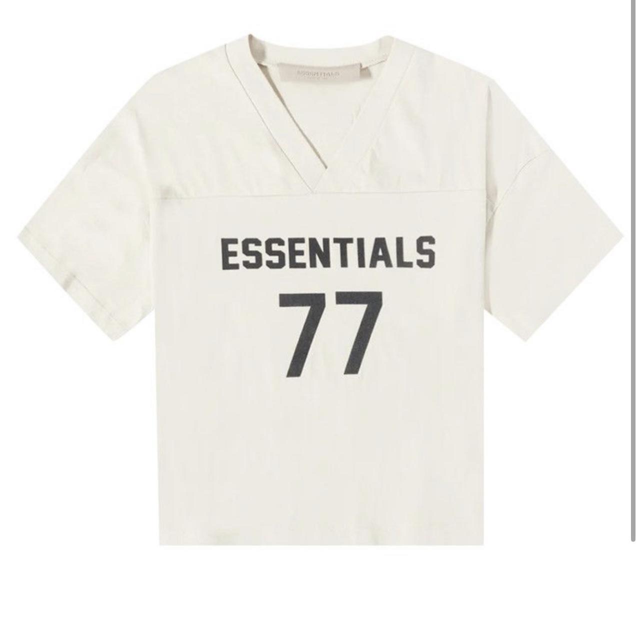 Cream Fear of God Essentials Essentials 77 T-shirt... | Depop