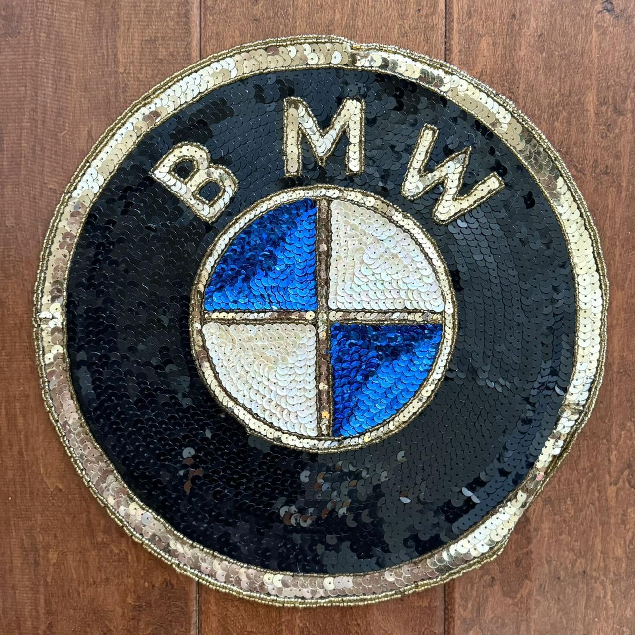 XL BMW Patch 12” #bmw #patch #sequin #denimjacket... - Depop