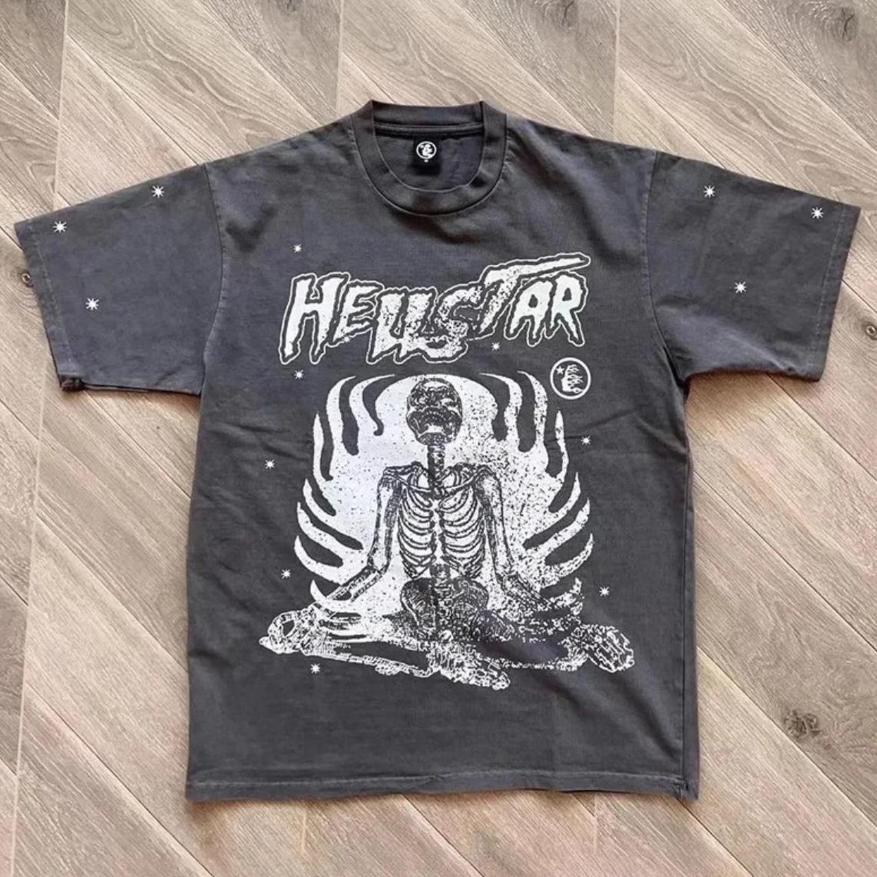 Hellstar skeleton t shirt - black and white #skater... - Depop