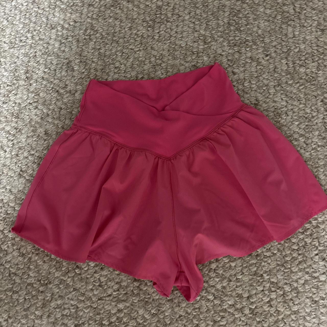 aerie small crossover flowy shorts pink $55 in store... | Depop