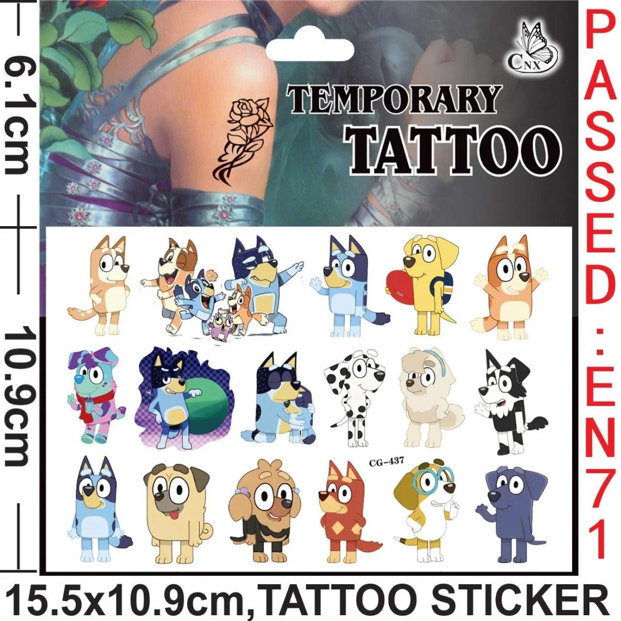 Bluey & Friends temporary tattoos stickers New... - Depop