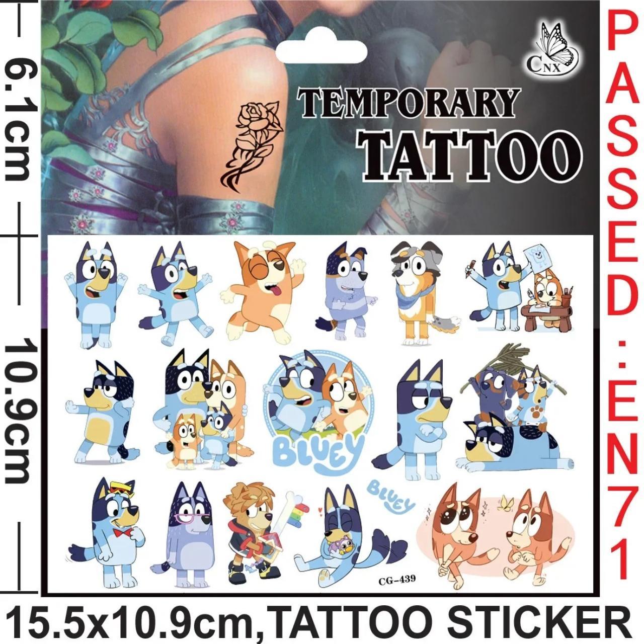Bluey & Friends temporary tattoos stickers New... - Depop