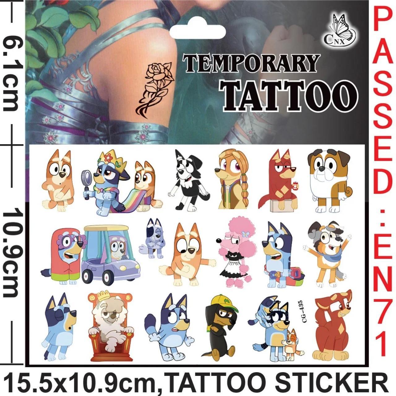 Bluey & Friends temporary tattoos stickers New... - Depop
