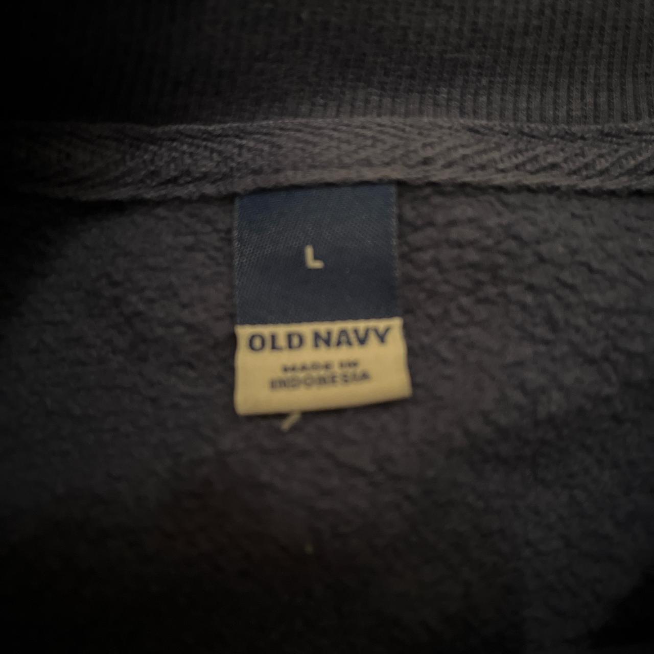 old navy blue cropped over-sized sweatshirt size large - Depop