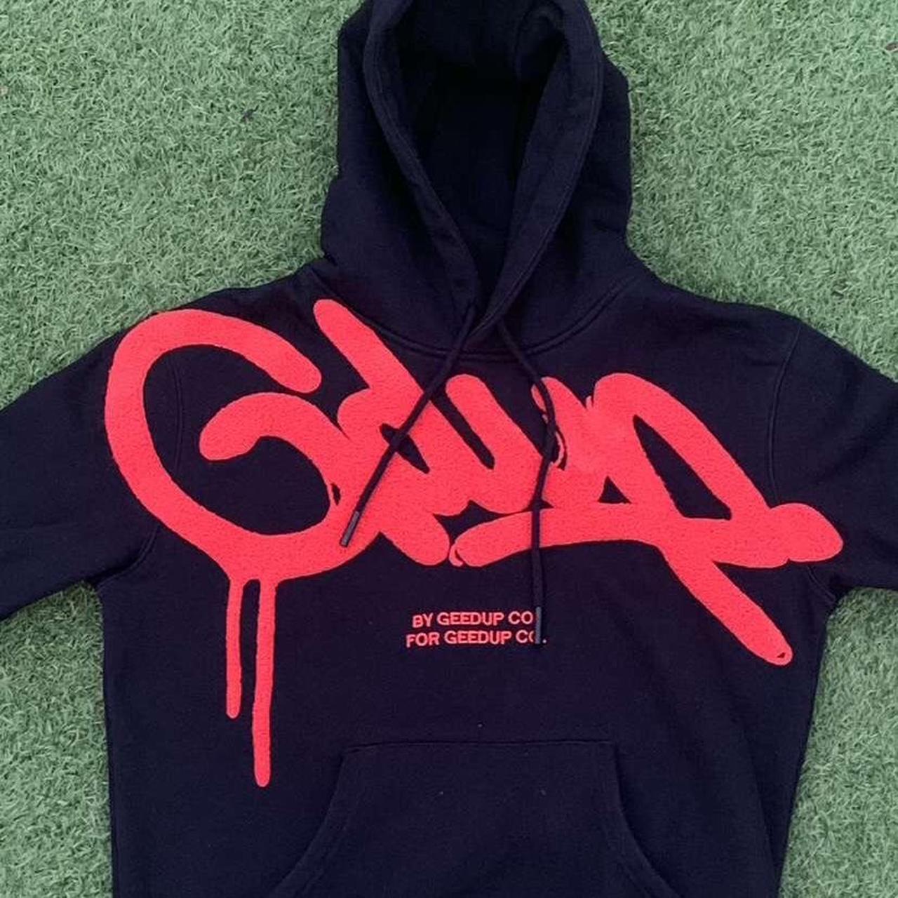 Red and Black GEEDUP Handstyle Size Large and Medium... - Depop