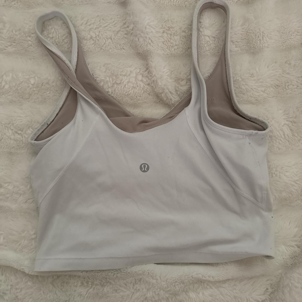 size 6 white align tank - good for workouts -... - Depop