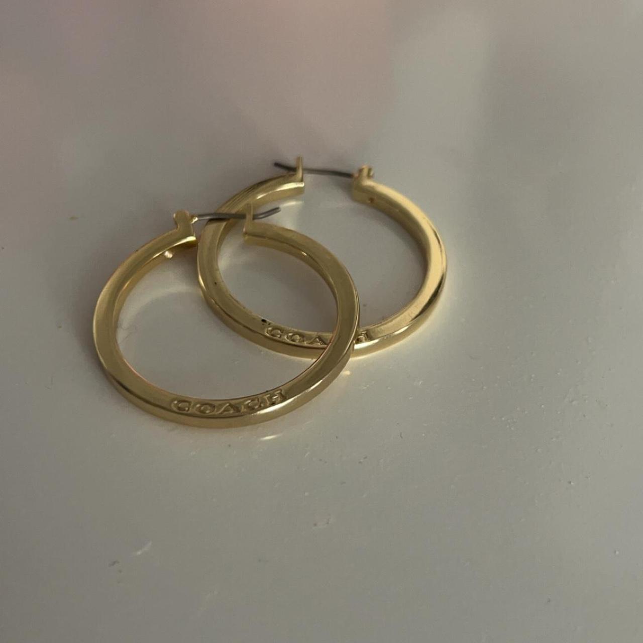 coach gold hoop earrings - Depop