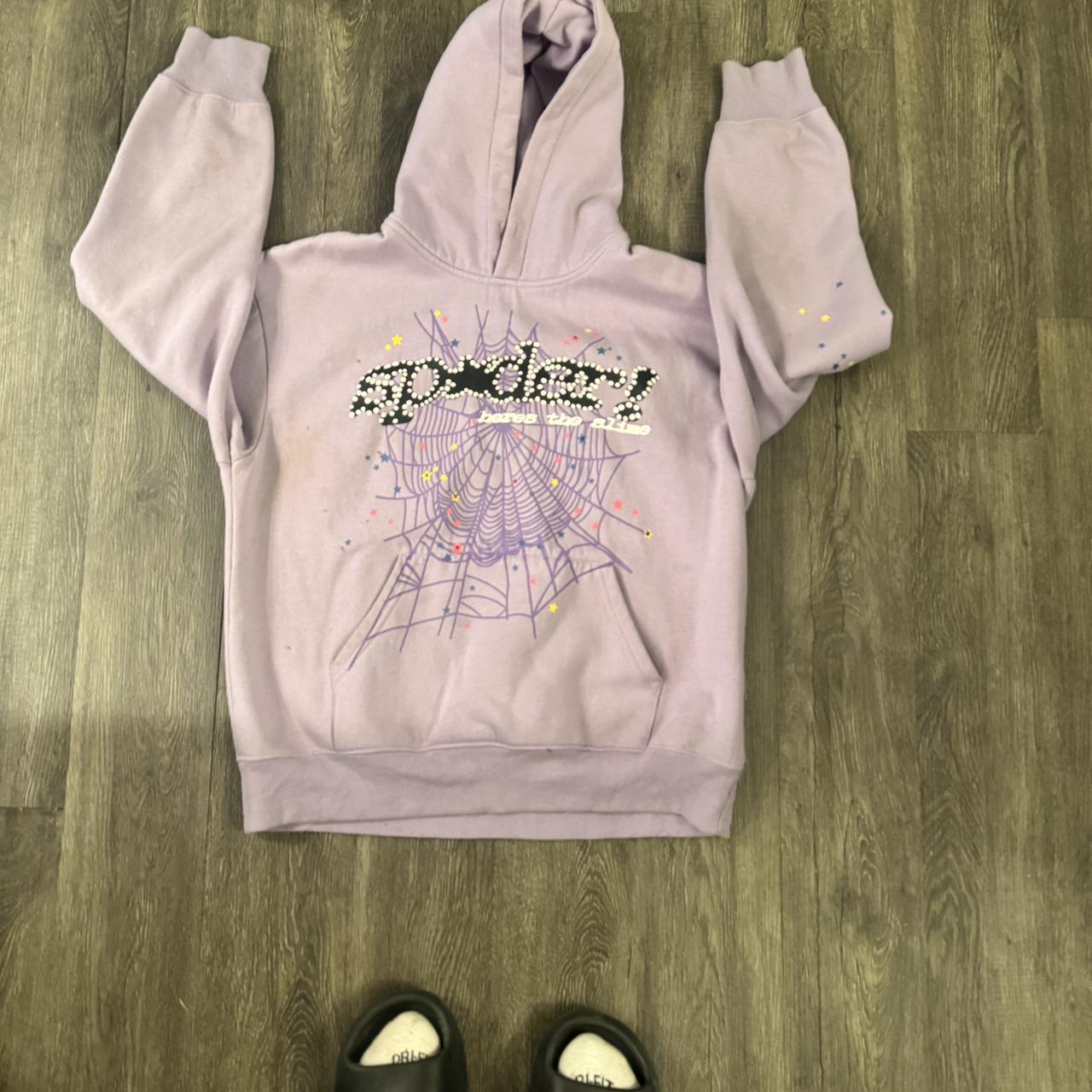 Sp5der Acai Hoodie purple great condition , good... | Depop