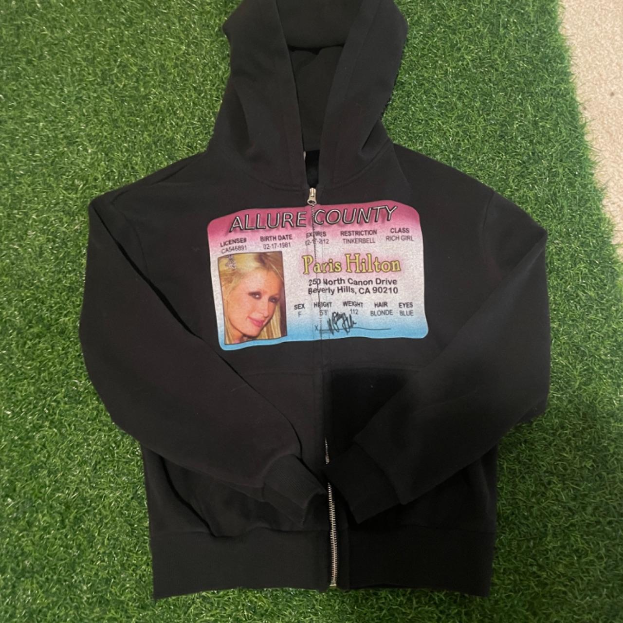 Allure County Paris Zip Up Size Small Good Crop... - Depop