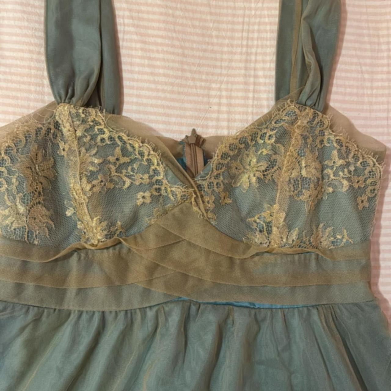 Turquoise mermaidcore dress, with lacy details. This... | Depop