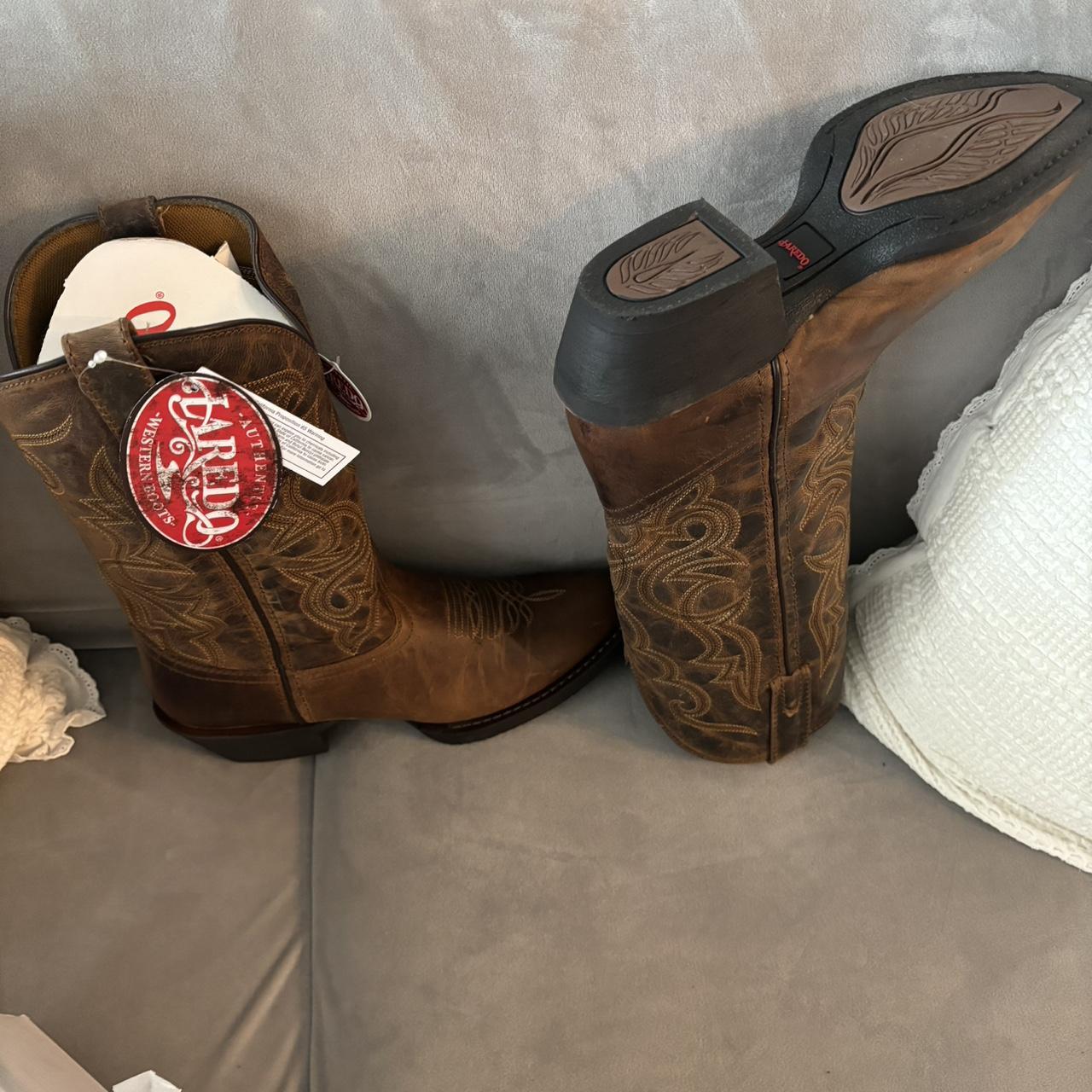 Women Laredo western brown cowboy boots, brand new... - Depop