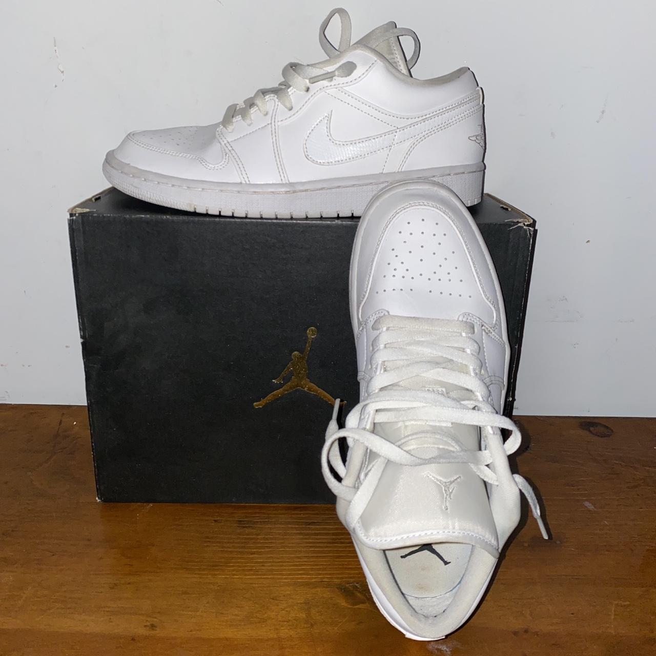 All white retro Jordan 1’s Size 10 Fully... | Depop