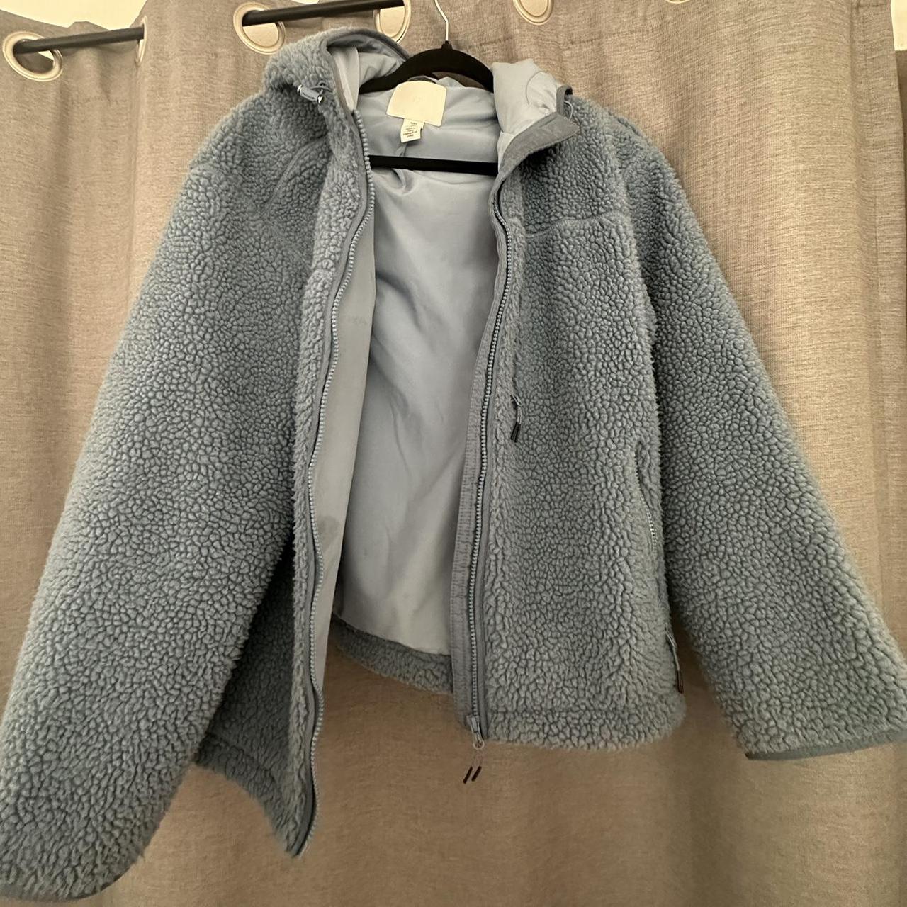 blue fleece jacket / H&M worn / good condition size... - Depop