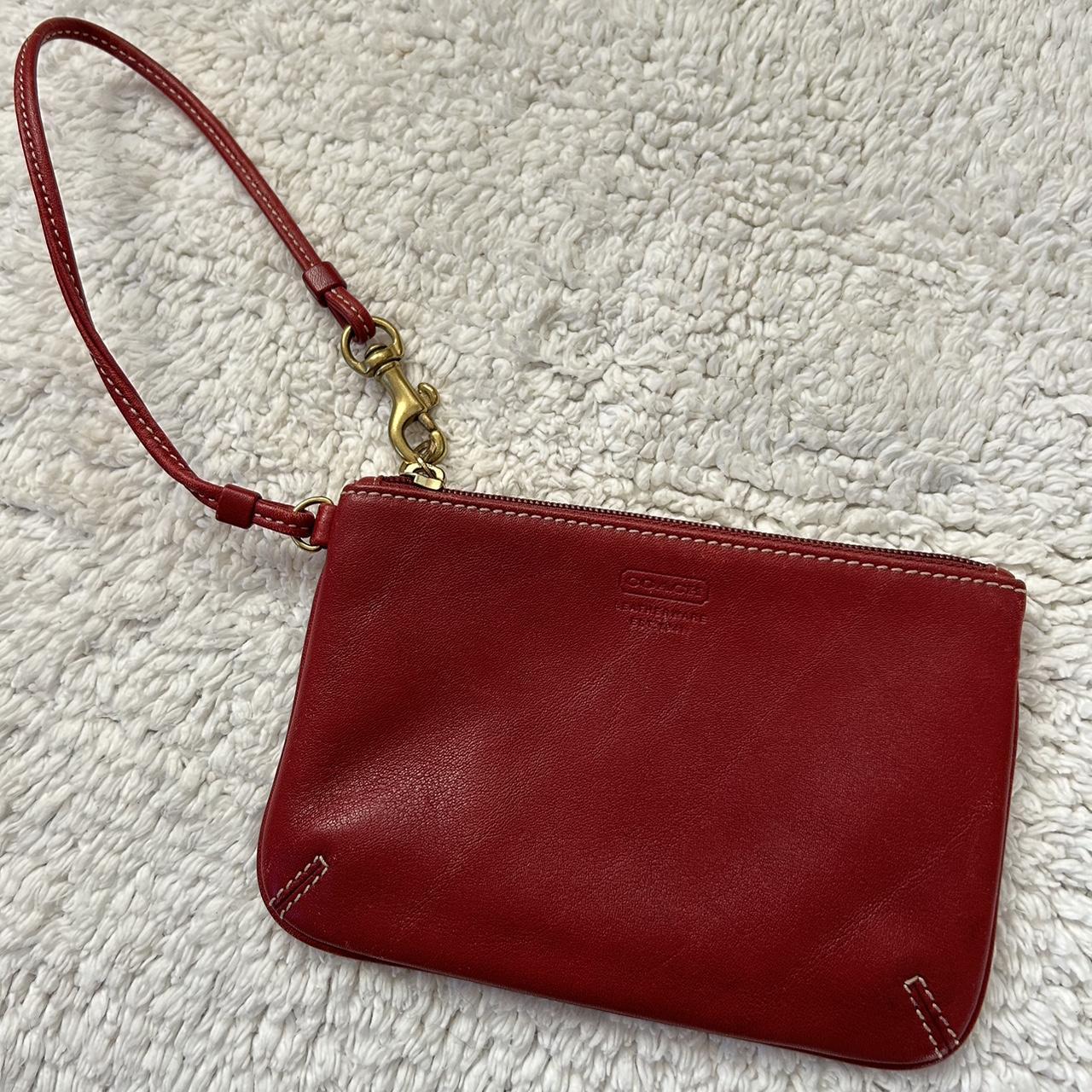 Red leather 2000s coach wristlet wallet Super cute... - Depop