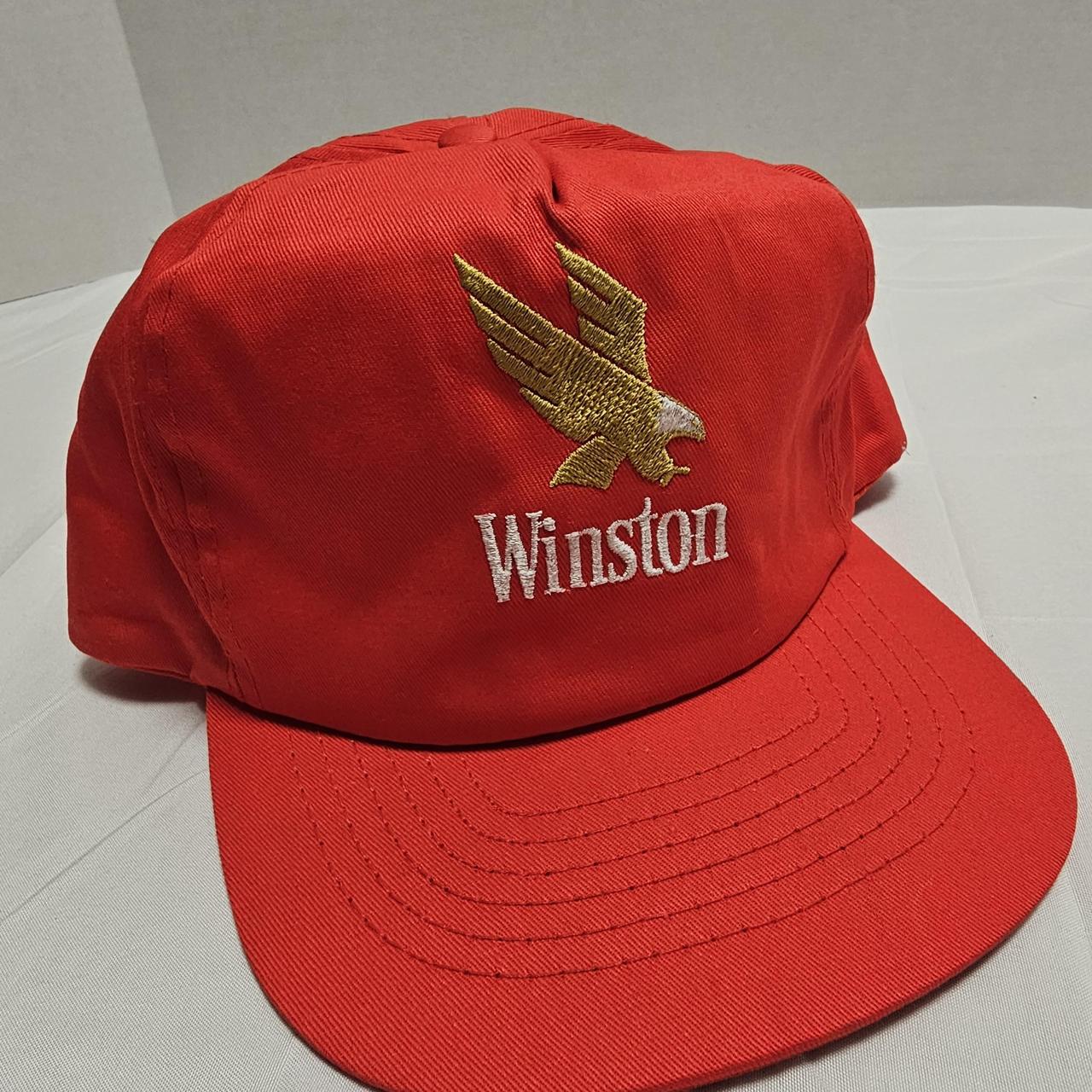 Red Winston snapback hat hats vintage 80s Winston... | Depop