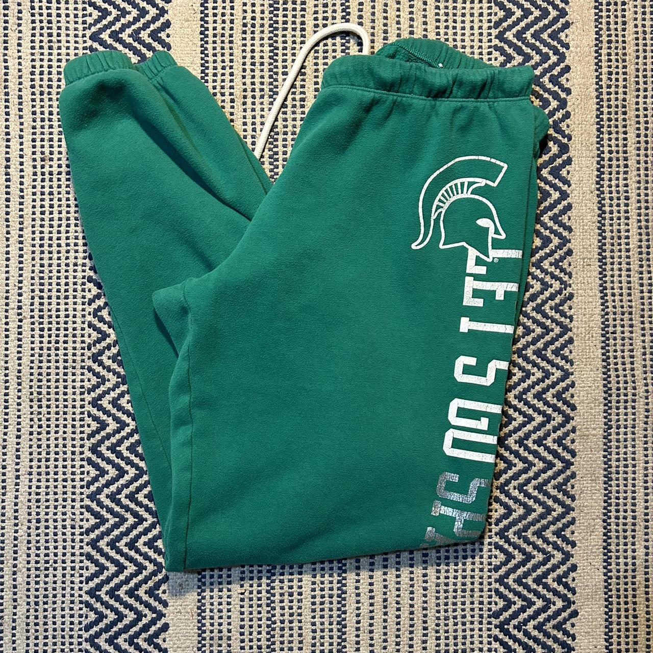 Pink Michigan State Green Sweatpants This garment... - Depop