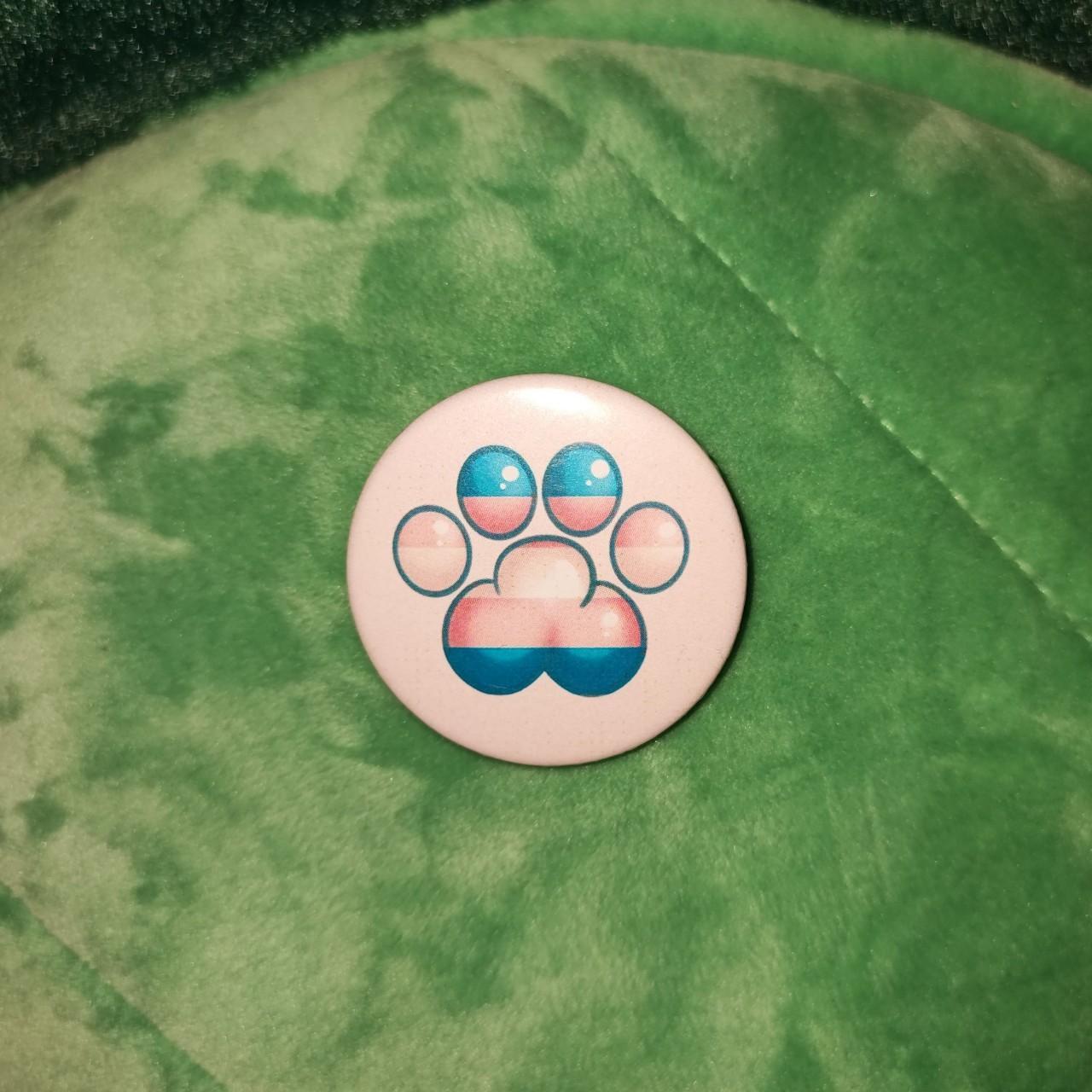 Trans Pride Paw Button Badge Original art / design... - Depop