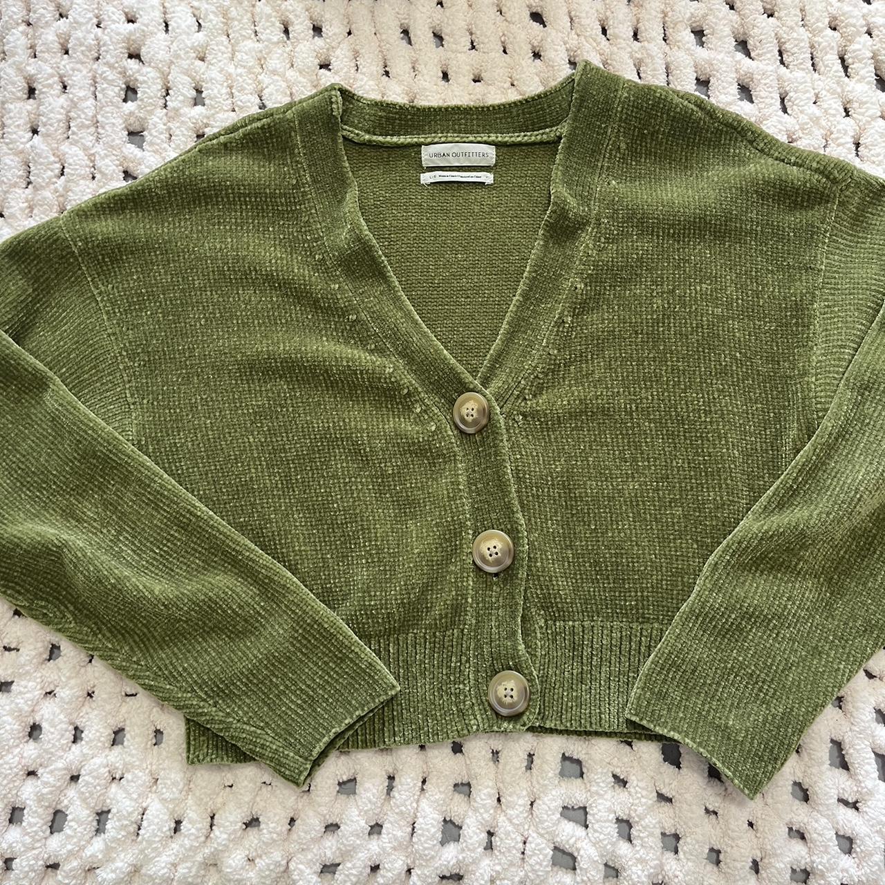 Urban Outfitters green cropped cardigan - Depop
