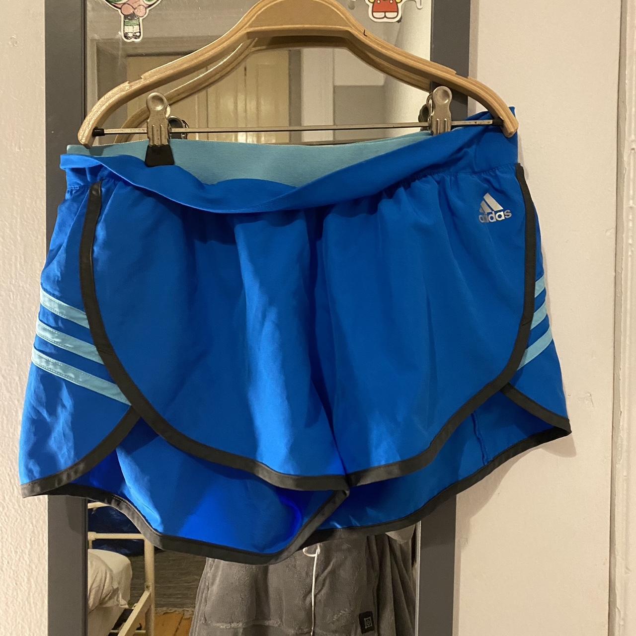 Blue Adidas exercise/gym/sports shorts! In perf... - Depop