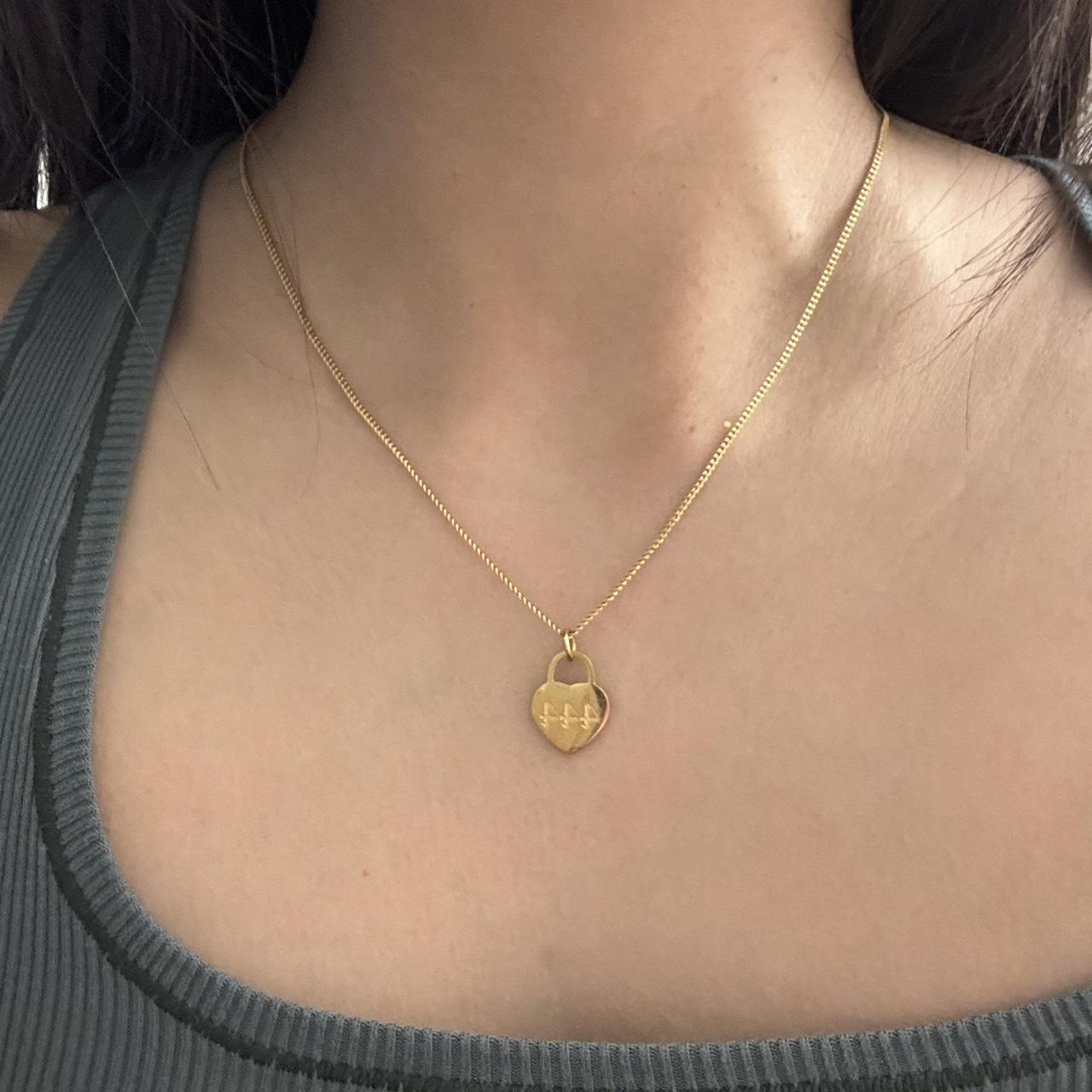 444 angel number heart pendant necklace from Etsy.... - Depop