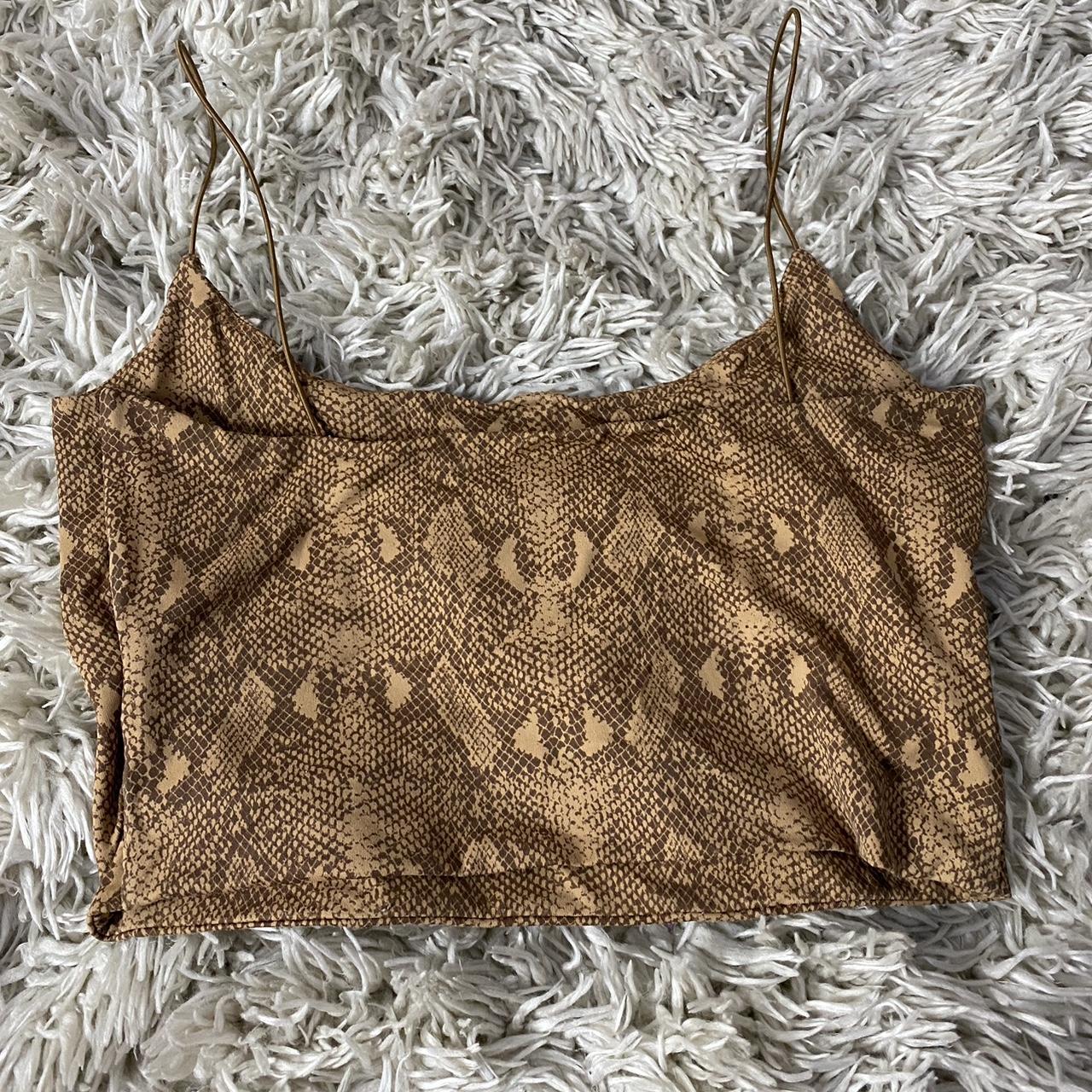 supre snake print crop top i’ve worn this twice it’s... - Depop