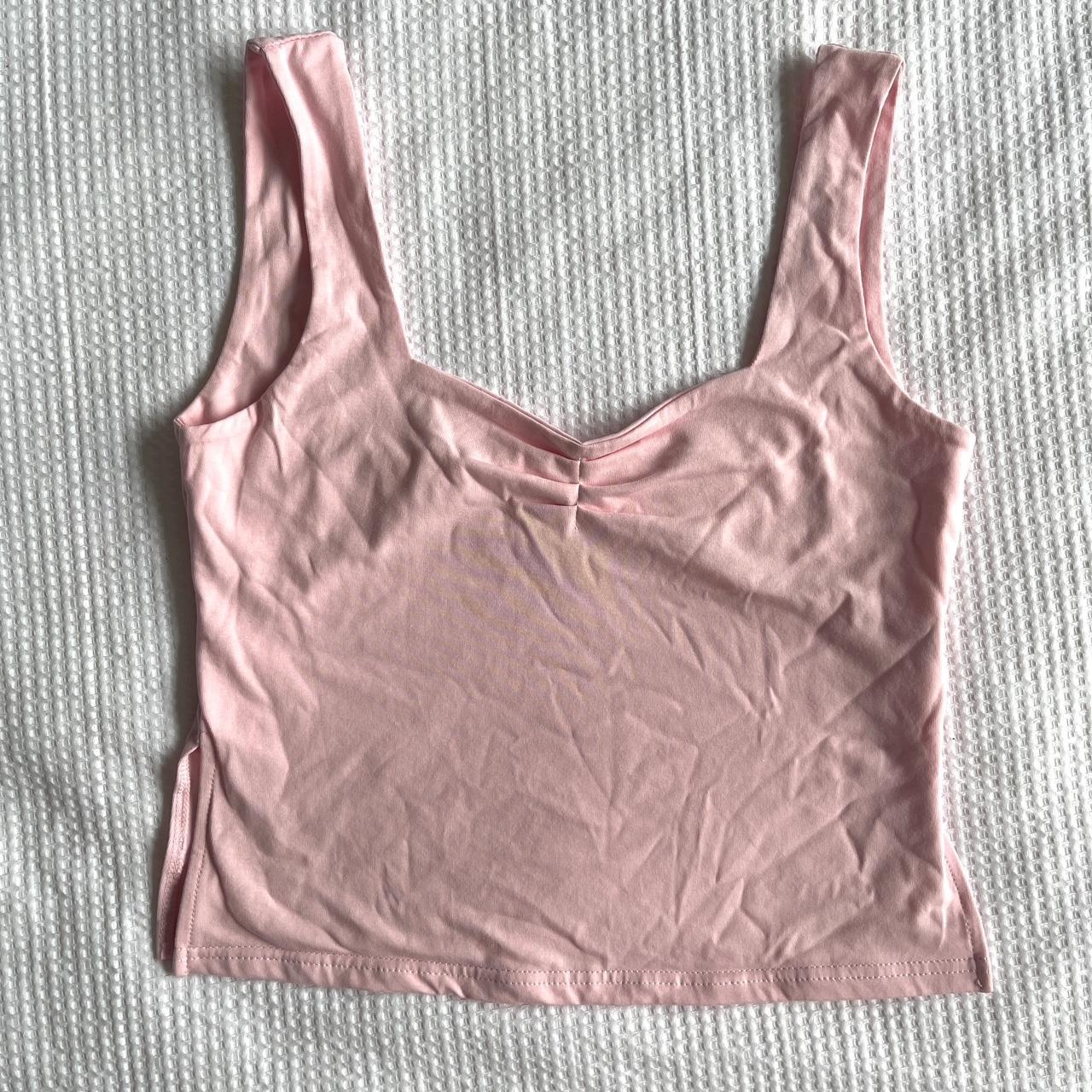 Pink square neck top #femininefashion Size S! - Depop