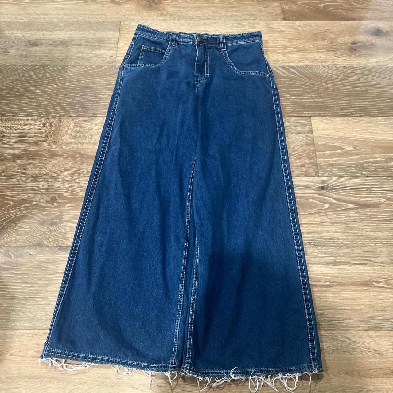 Baggy Blue Alab Jeans, worn a little. Cut, size 30... - Depop