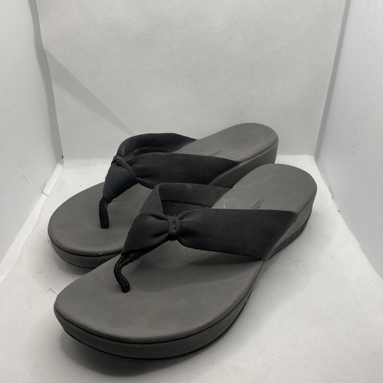 Clarks Arla Glison Cloudstepper Wedge Flip Flops –... | Depop