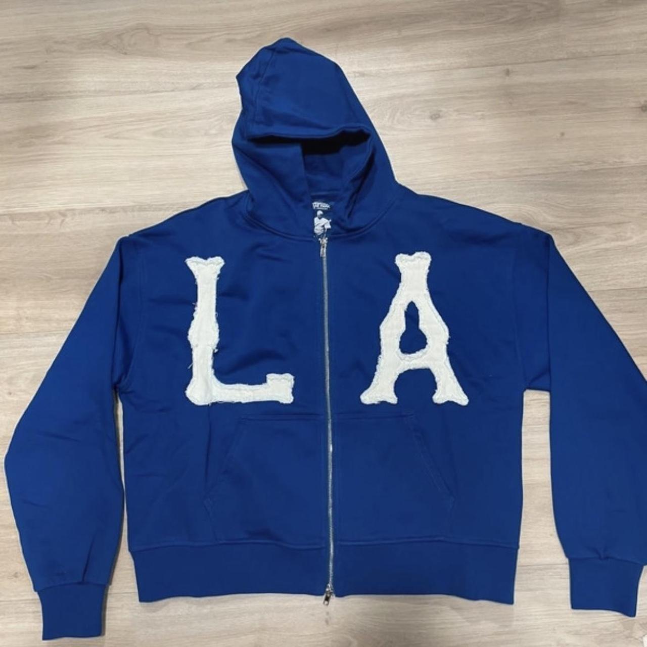 Memory lane blue zip up hoodie. Perfect conduction... - Depop