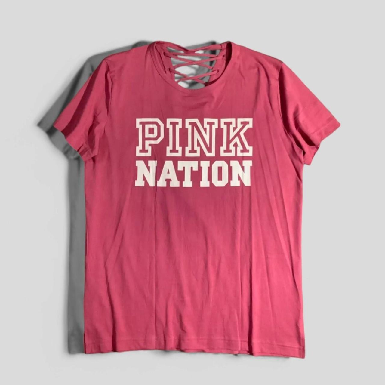 Victoria's Secret Preppy Pink Nation Tee... - Depop