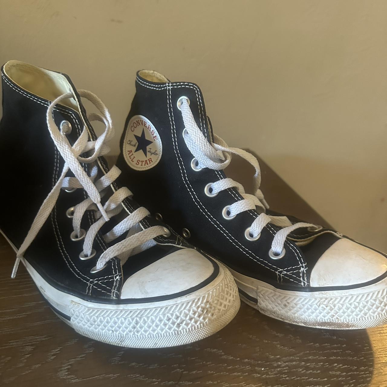 Black high top converse size 8 - Depop