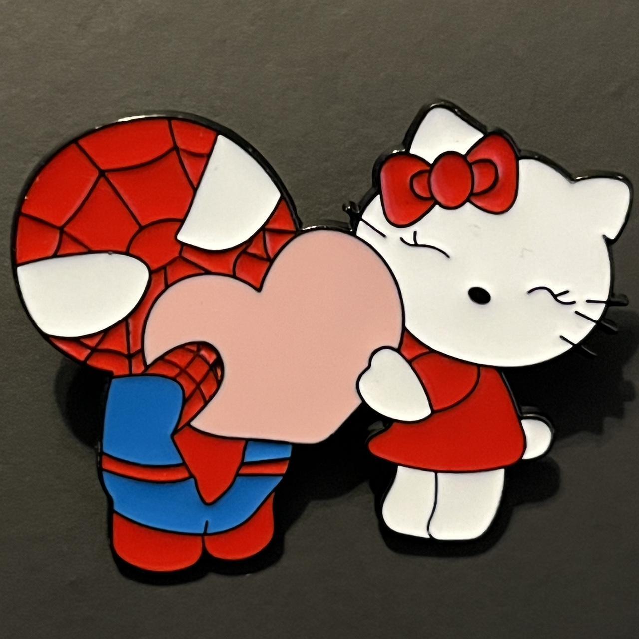 Spiderman x Hello Kitty crossover pin - Depop