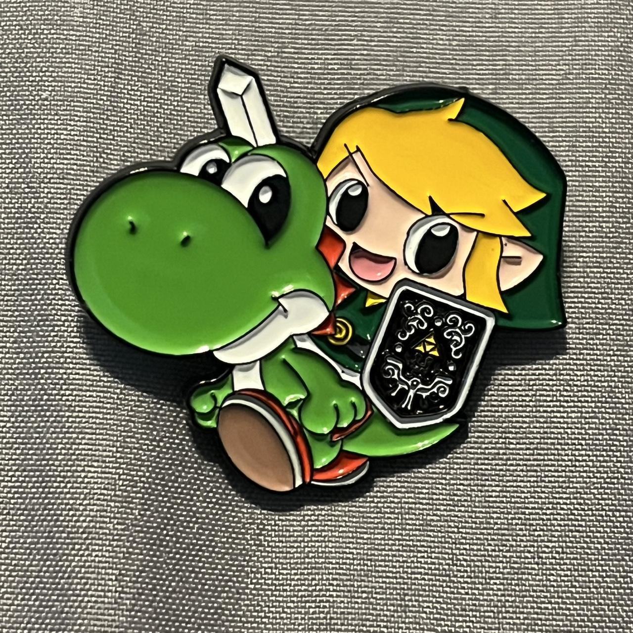 Link Riding Yoshi Nintendo enamel rave pin | Depop
