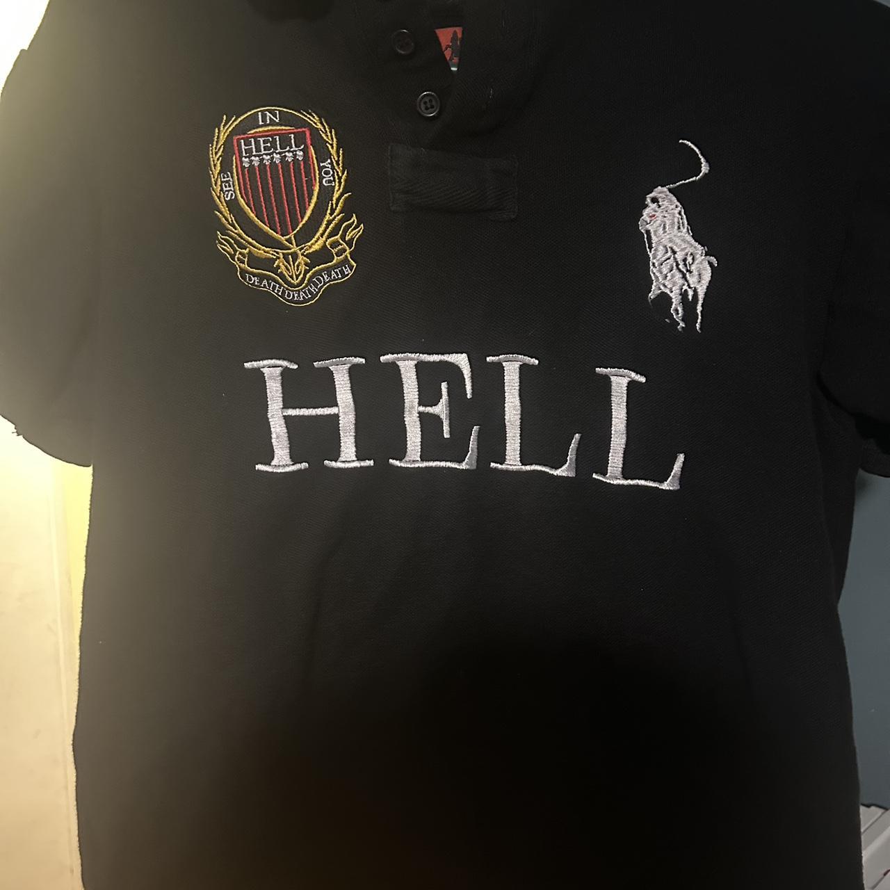 Rare “hell” polo Only worn once Dm before buying... - Depop