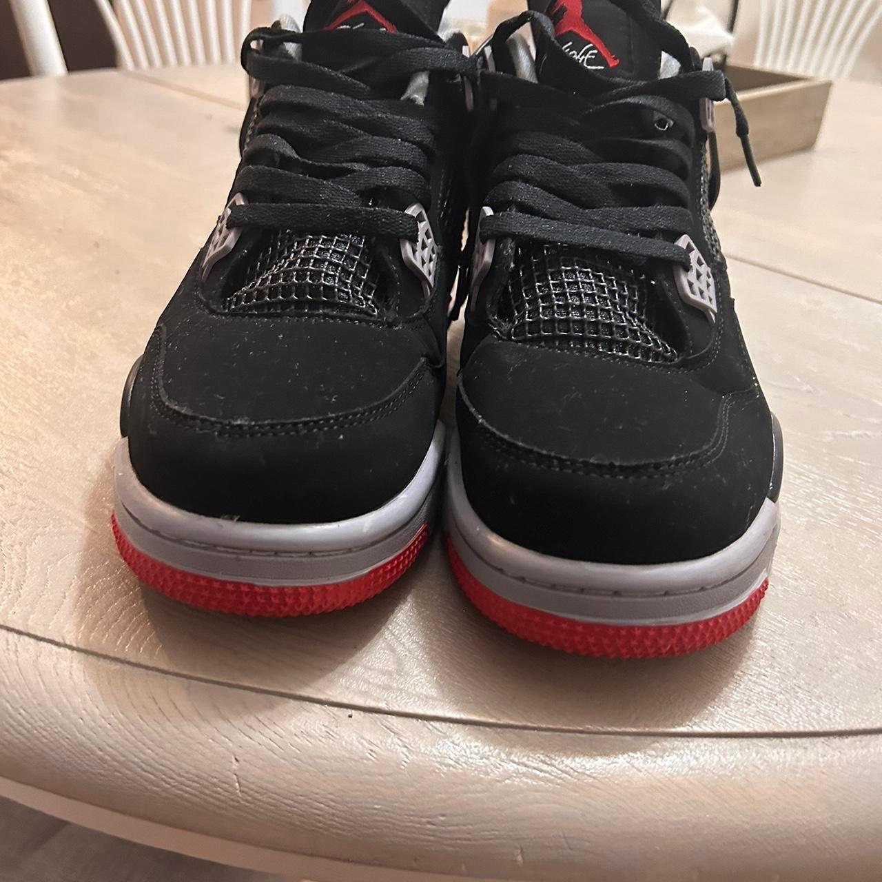 Jordan Bred 4s Size 12 Off-White Black Laces No Box | Depop